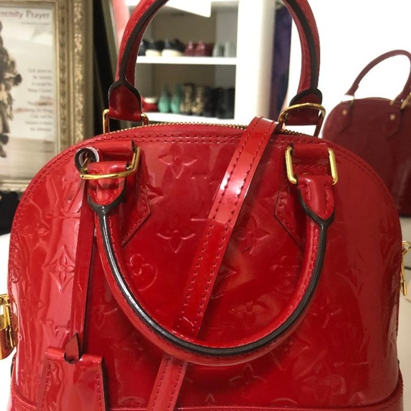 Louis Vuitton | Other | Louis Vuitton Alma Bb Bag In Red Vernais | Poshmark